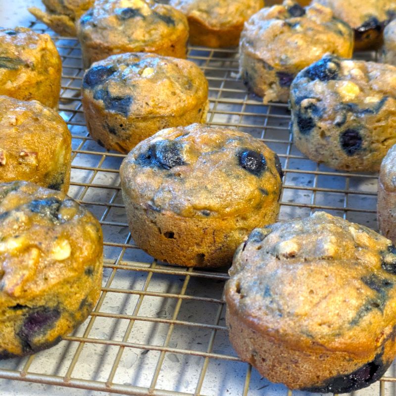 Moistest Blueberry Banana Muffins - Balanced Hawaii Eats